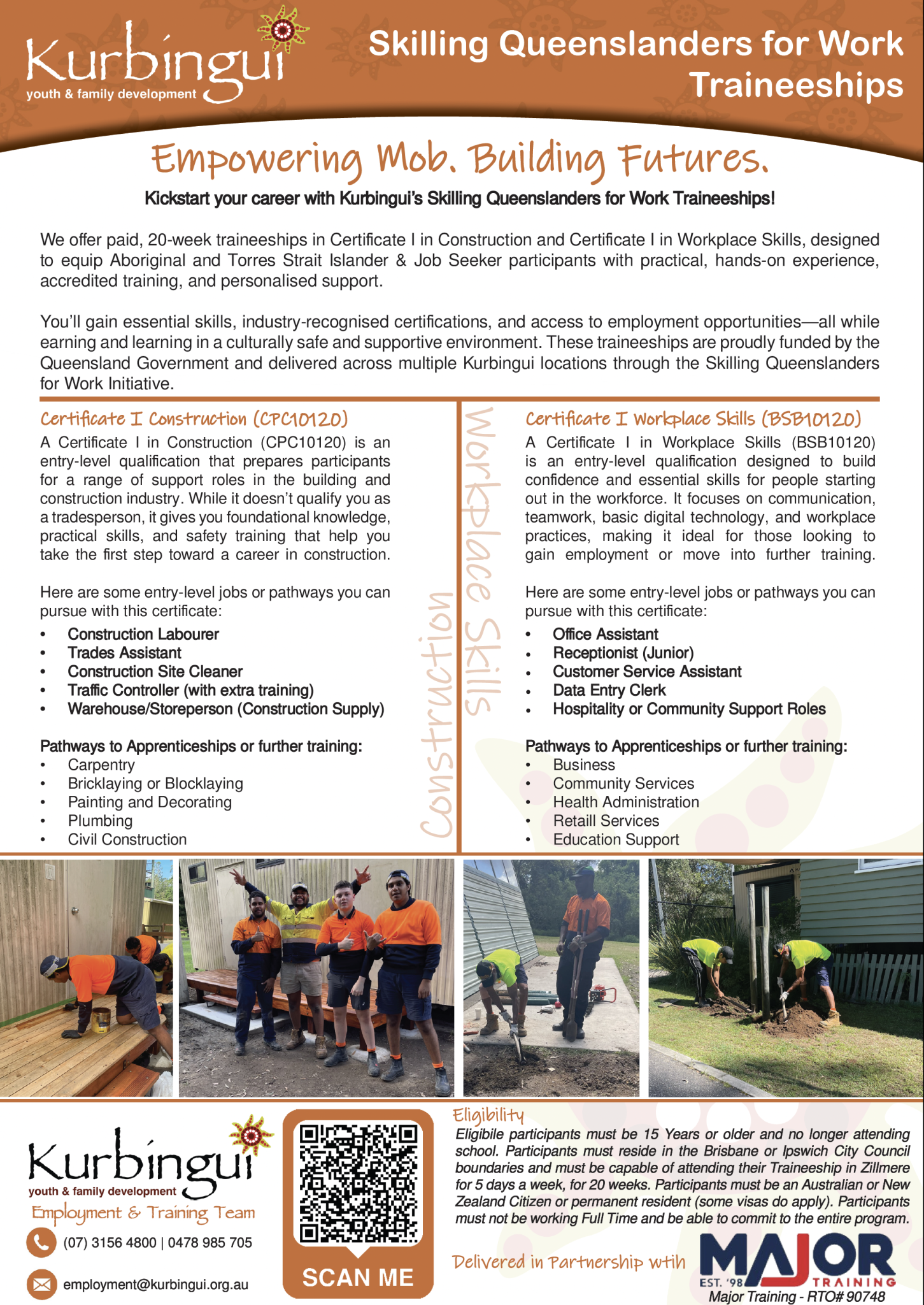 SQW Traineeships Now Open – Kurbingui Youth & Family Development